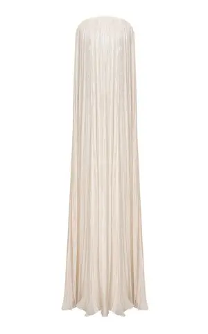 MARMAR HALIM Strapless Hand-pleated Maxi Dress - Ivory