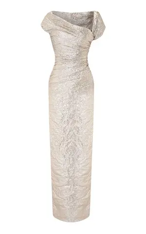 MARMAR HALIM Asymmetric Maxi Dress - Metallic