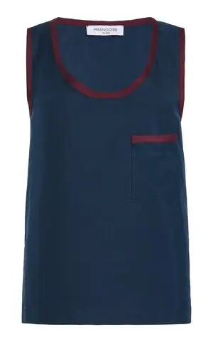 Françoise Fanny Silk Tank - Navy