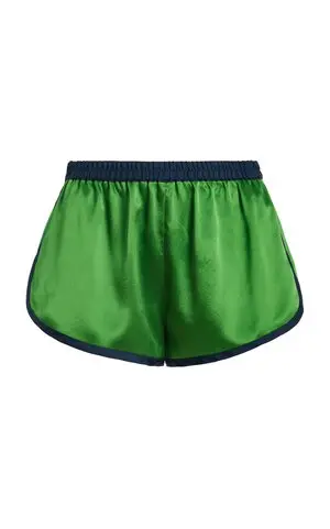 Françoise Fanny Silk Mini Shorts - Green