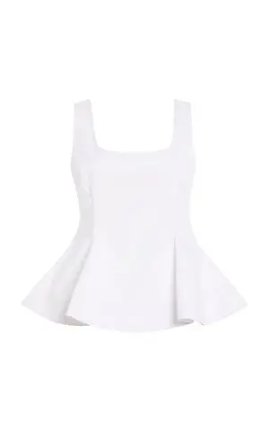 Françoise Marie Cotton-blend Peplum Top - White