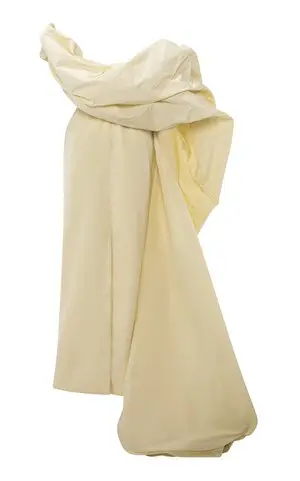 MARMAR HALIM Strapless Taffeta Maxi Dress With Cape Effect