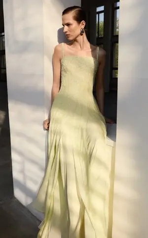 MARMAR HALIM Embroidered Silk Chiffon A-line Maxi Dress