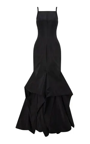 MARMAR HALIM Fish-cut Taffeta Mermaid Maxi Dress - Black