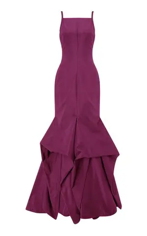 MARMAR HALIM Fish-cut Taffeta Mermaid Maxi Dress