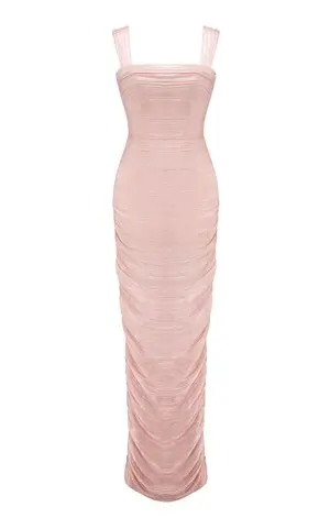 MARMAR HALIM Hand-pleated Maxi Dress - Pink