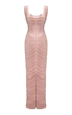 MARMAR HALIM Hand-pleated Maxi Dress - Pink