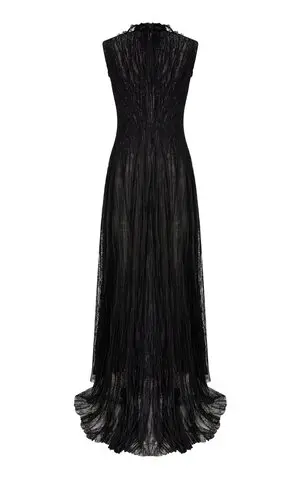 MARMAR HALIM High-neck Embroidered Lace Maxi Dress