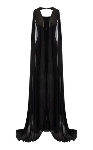 MARMAR HALIM Pleated Chiffon Cape