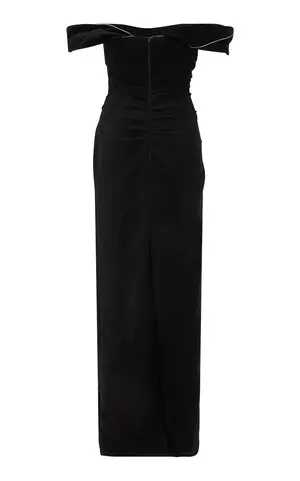MARMAR HALIM Off-the-shoulder Draped Crepe Maxi Dress