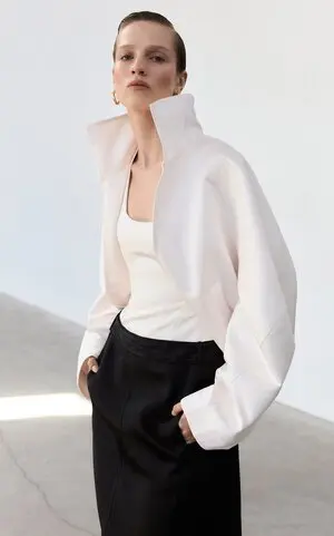 MARMAR HALIM Satin Cropped Jacket
