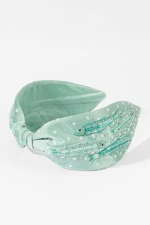 HAIR DRAMA CO Sardine Embroidered Knotted Headband