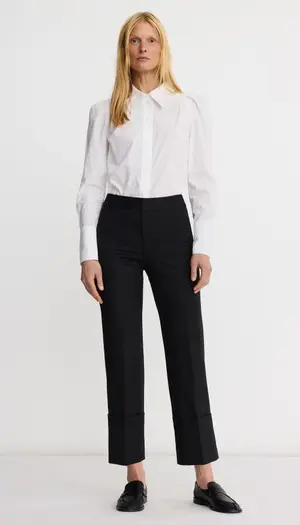 Smythe Cuffed Cropped Straight Leg Pants - Deep Black