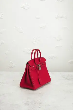 FWRD RENEW Hermes Togo Birkin 25 Handbag - Rouge