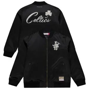 Mitchell & Ness Boston Celtics Chrome Satin Bomber Full-zip Jacket