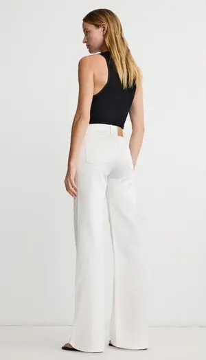 Smythe High Rise Wide Leg Jean - White