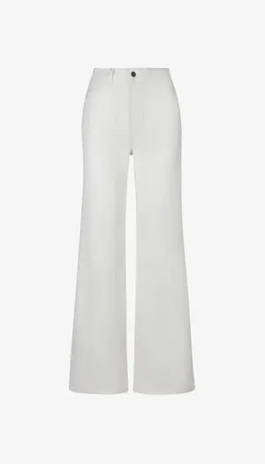 Smythe High Rise Wide Leg Jean - White