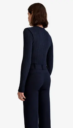 Smythe Pointelle Knit Crewneck
