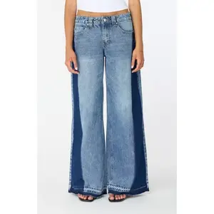 FADE OUT LOUD Maya Two-Tone Ultra Wide-Leg Jeans
