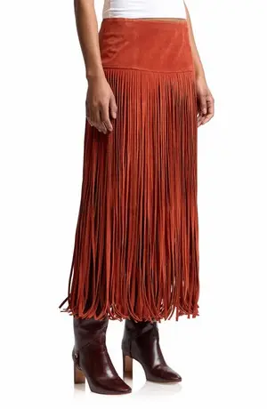 Avec Les Filles Fringe Maxi Skirt