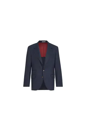 Brunello Cucinelli Virgin Wool Flannel Deconstructed Cavallo Blazer