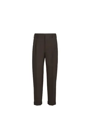 Brunello Cucinelli Virgin Wool Diagonal Trousers With Double Pleats