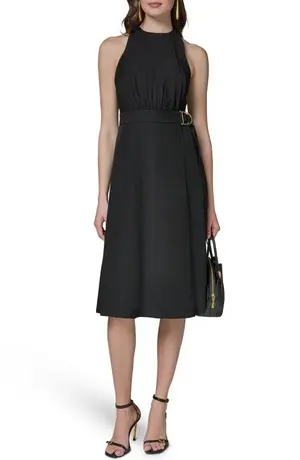 DONNA KARAN WEEKEND Racerback Faux Wrap Dress - Black