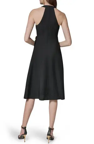 DONNA KARAN WEEKEND Racerback Faux Wrap Dress With Hardware Detail