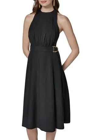 DONNA KARAN WEEKEND Racerback Faux Wrap Dress With Hardware Detail