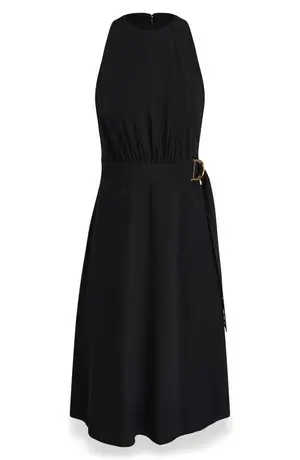 DONNA KARAN WEEKEND Racerback Faux Wrap Dress With Hardware Detail