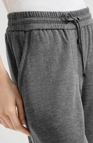 Brunello Cucinelli Cotton And Silk Blend Trousers With Shiny Pocket Detail