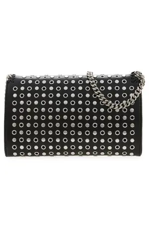 Stella McCartney Falabella Studded Faux Leather Wallet On A Chain