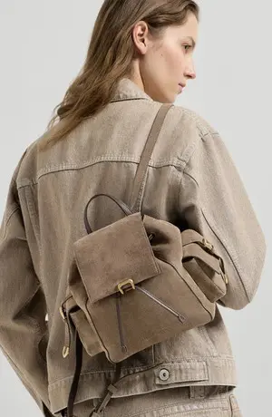Brunello Cucinelli Suede Sartorial Backpack