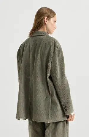 Brunello Cucinelli Cotton Corduroy Blazer With Monili