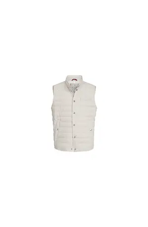 Brunello Cucinelli Bonded Taffeta Lightweight Down Vest - Panama