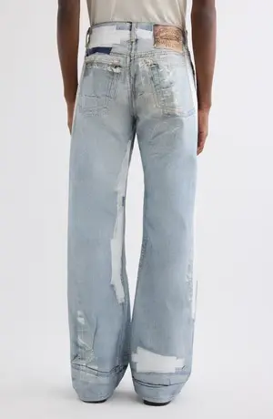 Acne Studios Trompe L'oeil Tape Loose Fit Wide Leg Jeans
