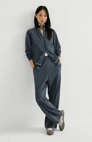 Brunello Cucinelli Cotton Smooth French Terry Track Trousers