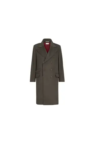 Brunello Cucinelli Lightweight Virgin Wool Cloth One-and-a Half Breasted Coat With Peak Lapels