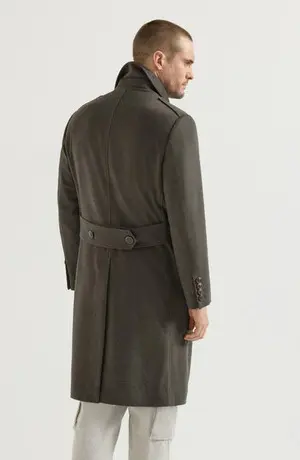 Brunello Cucinelli Lightweight Virgin Wool Cloth One-and-a Half Breasted Coat With Peak Lapels