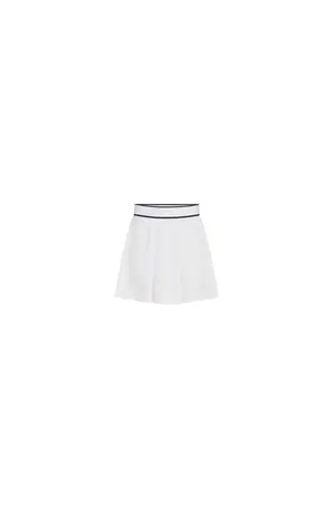 Brunello Cucinelli Stretch Cotton Piqué Mini Skirt With Logo Detail