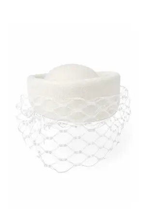 BINATA MILLINERY Kahon Pillbox Fascinator Hat With Cage Veil