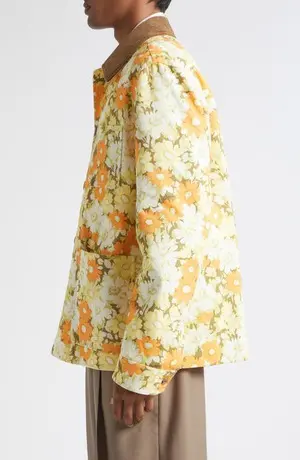 Valentino Garavani Papier Floral Print Cotton Twill Shirt Jacket