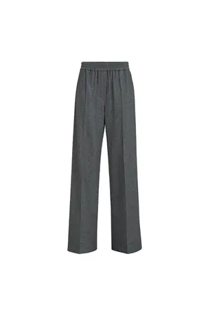 Brunello Cucinelli Cashmere Jersey Pleated Wide Leg Track Trousers