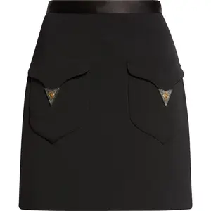 Versace Stretch Virgin Wool Miniskirt