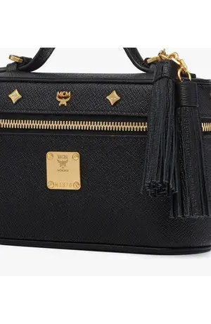 Mcm Mini Pina Vanity Case In Studded Calfskin