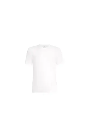 Brunello Cucinelli Stretch Cotton And Modal Ribbed Jersey Crew Neck T-shirt