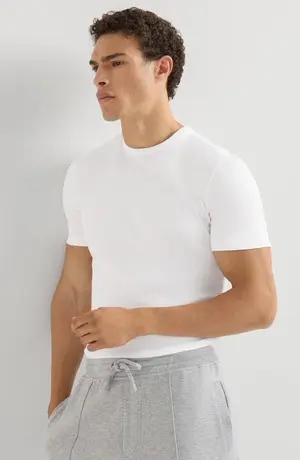 Brunello Cucinelli Stretch Cotton And Modal Ribbed Jersey Crew Neck T-shirt