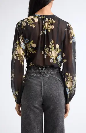 Veronica Beard Ashlynn Silk Chiffon Blouse