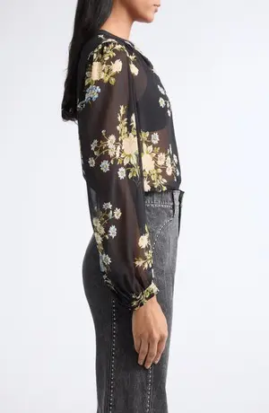Veronica Beard Ashlynn Silk Chiffon Blouse
