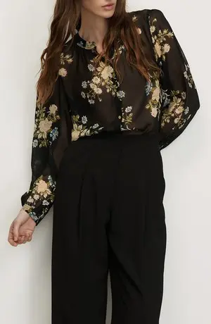 Veronica Beard Ashlynn Silk Chiffon Blouse